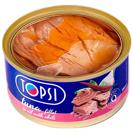 Topsi Tuna Fish in oil w Chili 180 G – HyperFresh Market